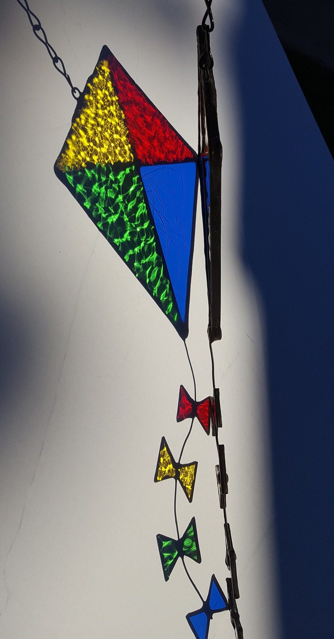 Let's Fly a Kite Colorful Stained Glass Suncatcher - Etsy