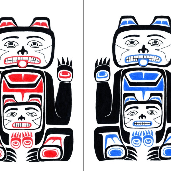 Pacific Northwest Native Art Bear - Etsy