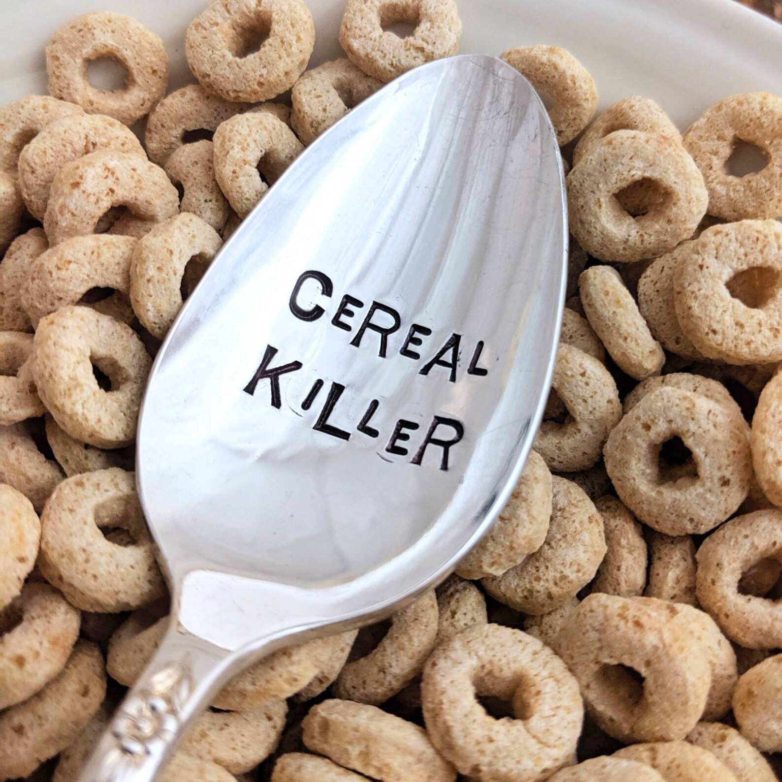 Hand Stamped Silver Plated Teaspoon Cereal Killer Cereal - Etsy