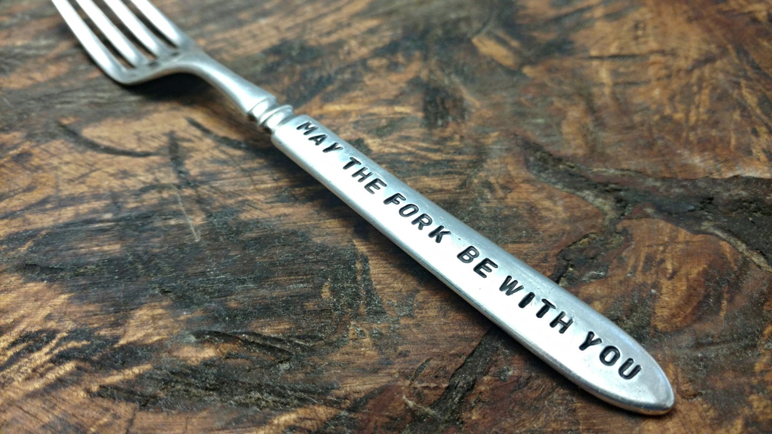 The Force Fork Star Wars Inspired Hand Stamped Silver Plated | Etsy