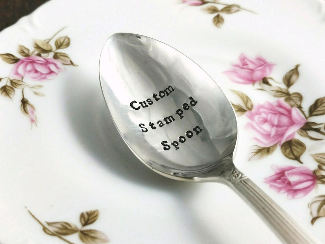 Custom Stamped Tablespoon, Place Spoon, Hand Stamped Vintage Silver ...