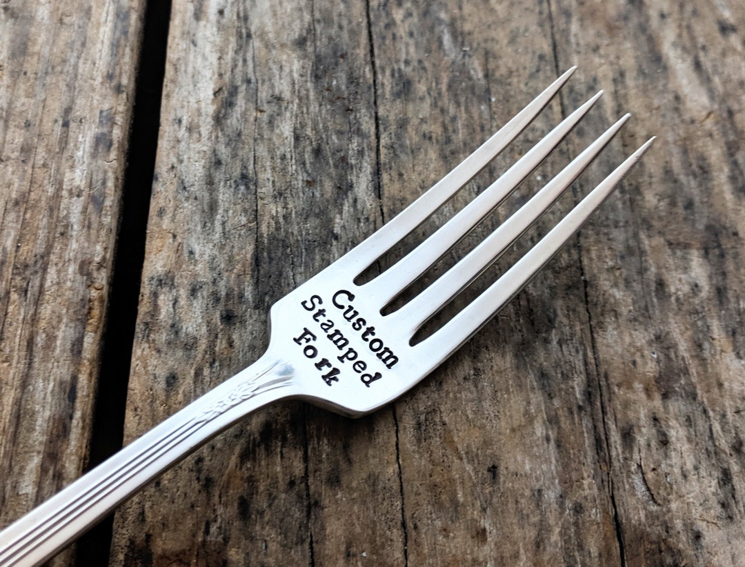 Vintage Silver Plated Custom Stamped Fork, Stamped Vintage Fork ...