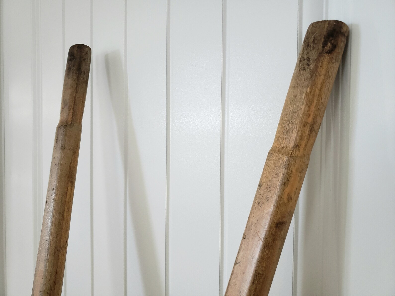 Oars Vintage Matching Pair Two 2 Solid Wood Wooden Rustic Chippy Long ...