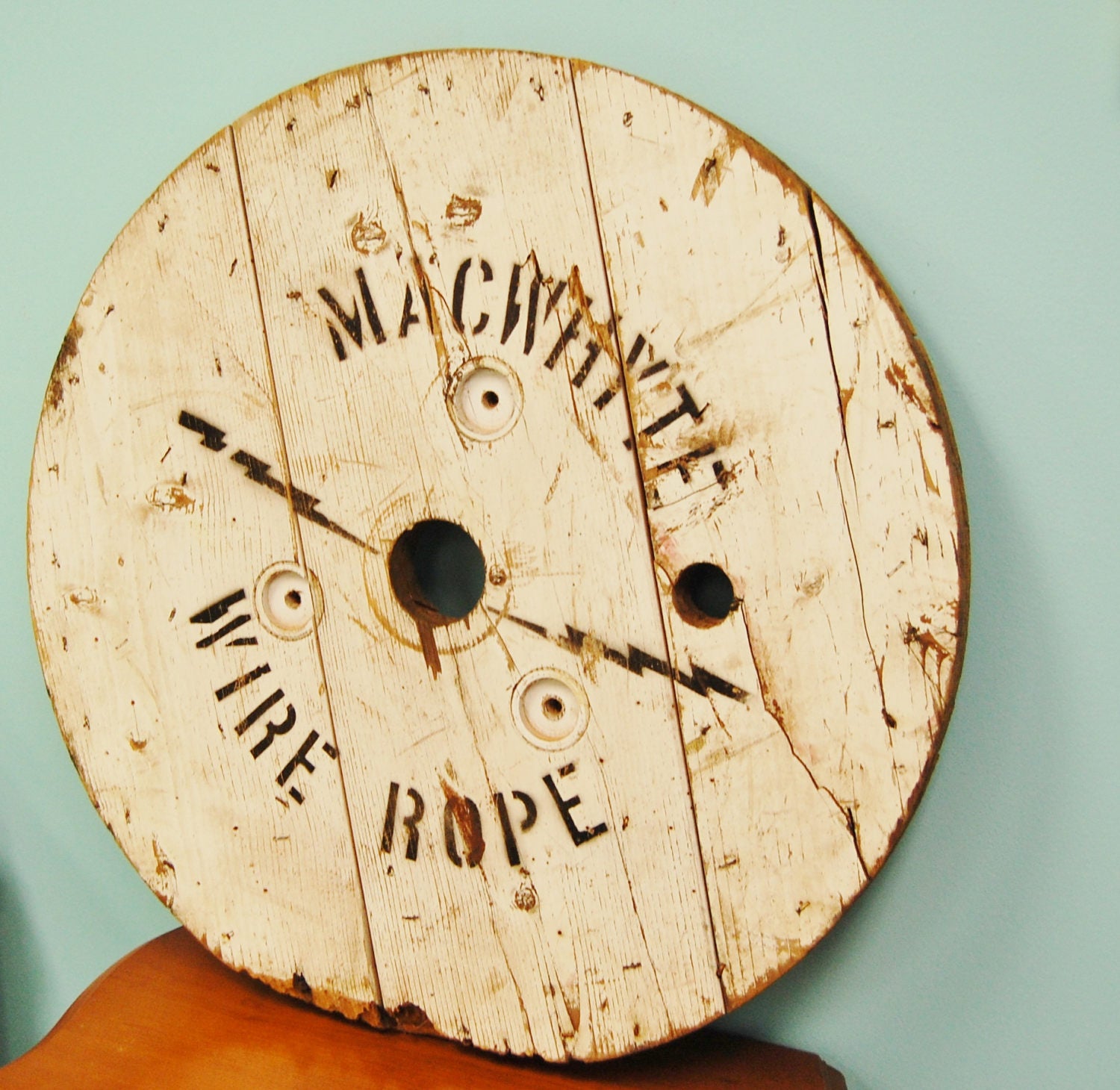 FREE SHIP Vintage Spool Sign 'macwhyte Wire Rope' - Weathered White ...