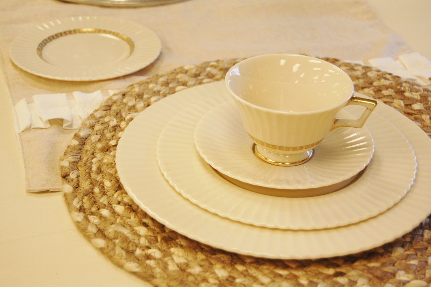 FREE SHIP Lenox 49 Piece Set Cretan Fine Bone China Dining - Etsy