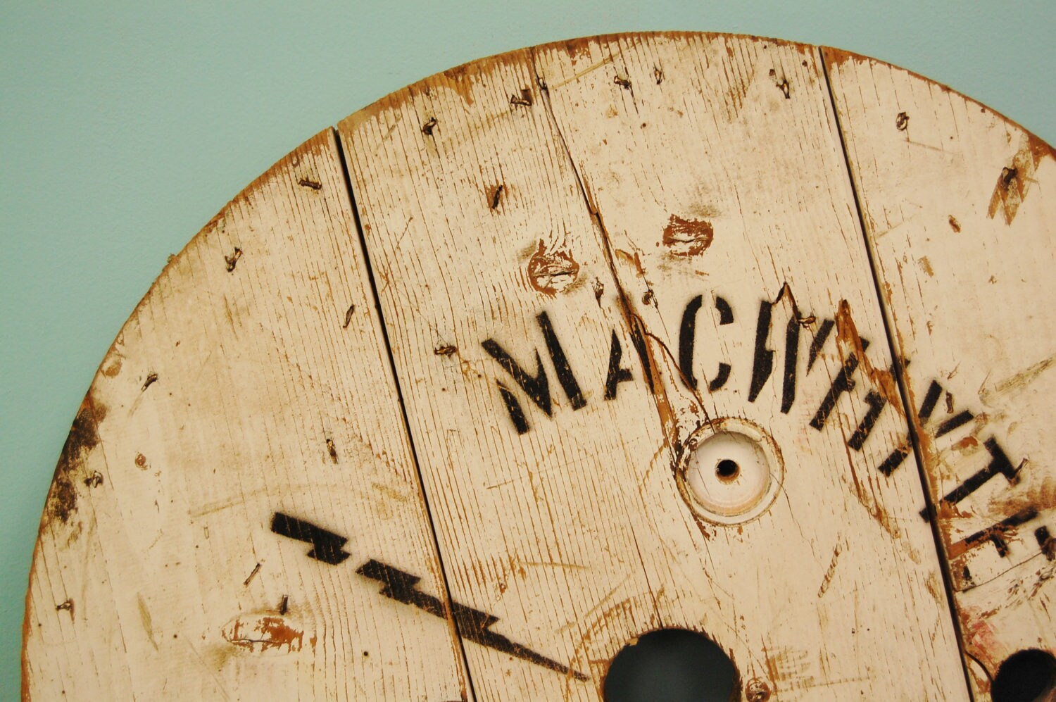 FREE SHIP Vintage Spool Sign 'macwhyte Wire Rope' - Weathered White ...