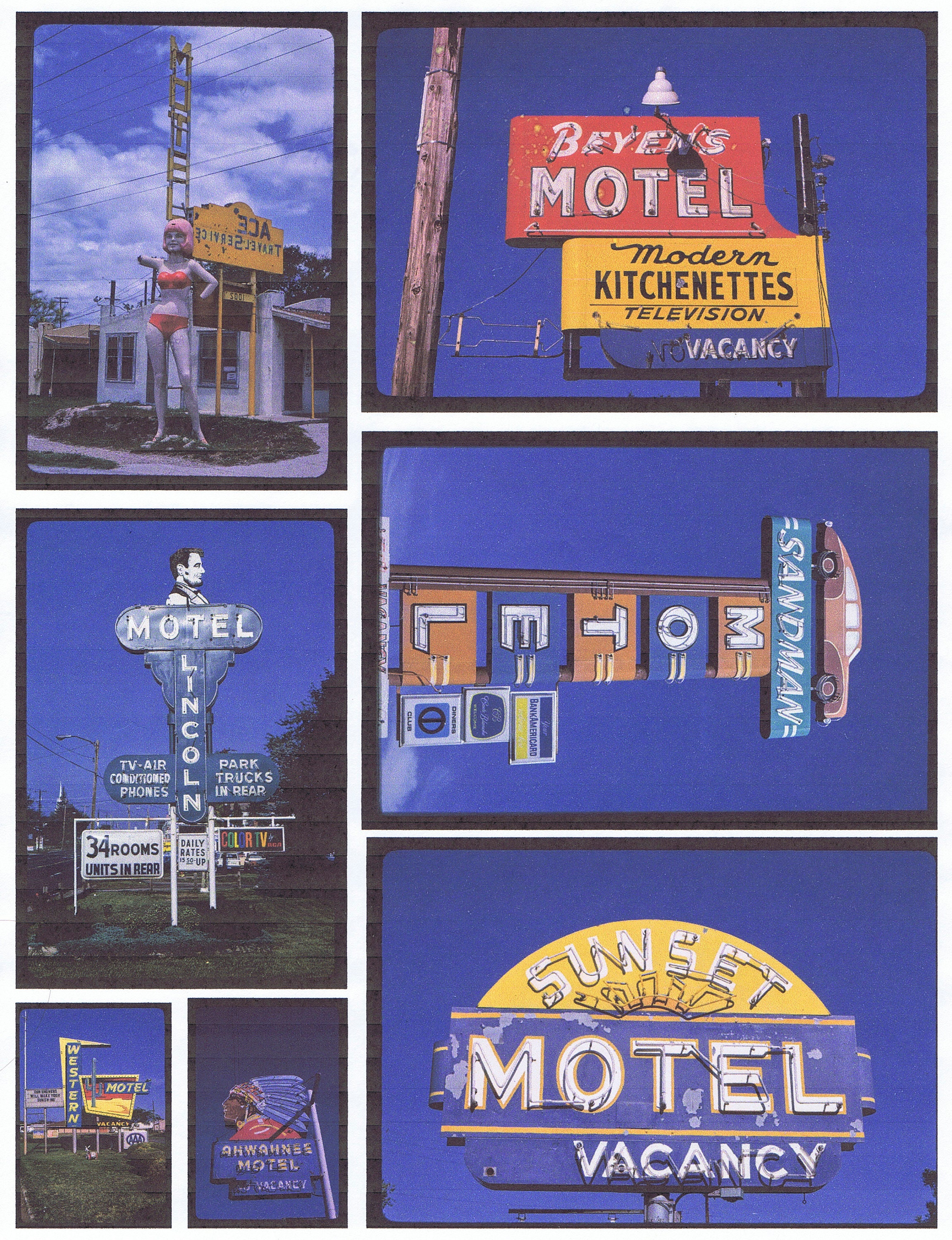 Digital Collage Sheet Motel Signs, Vintage Motel Signs, Vintage Travel ...