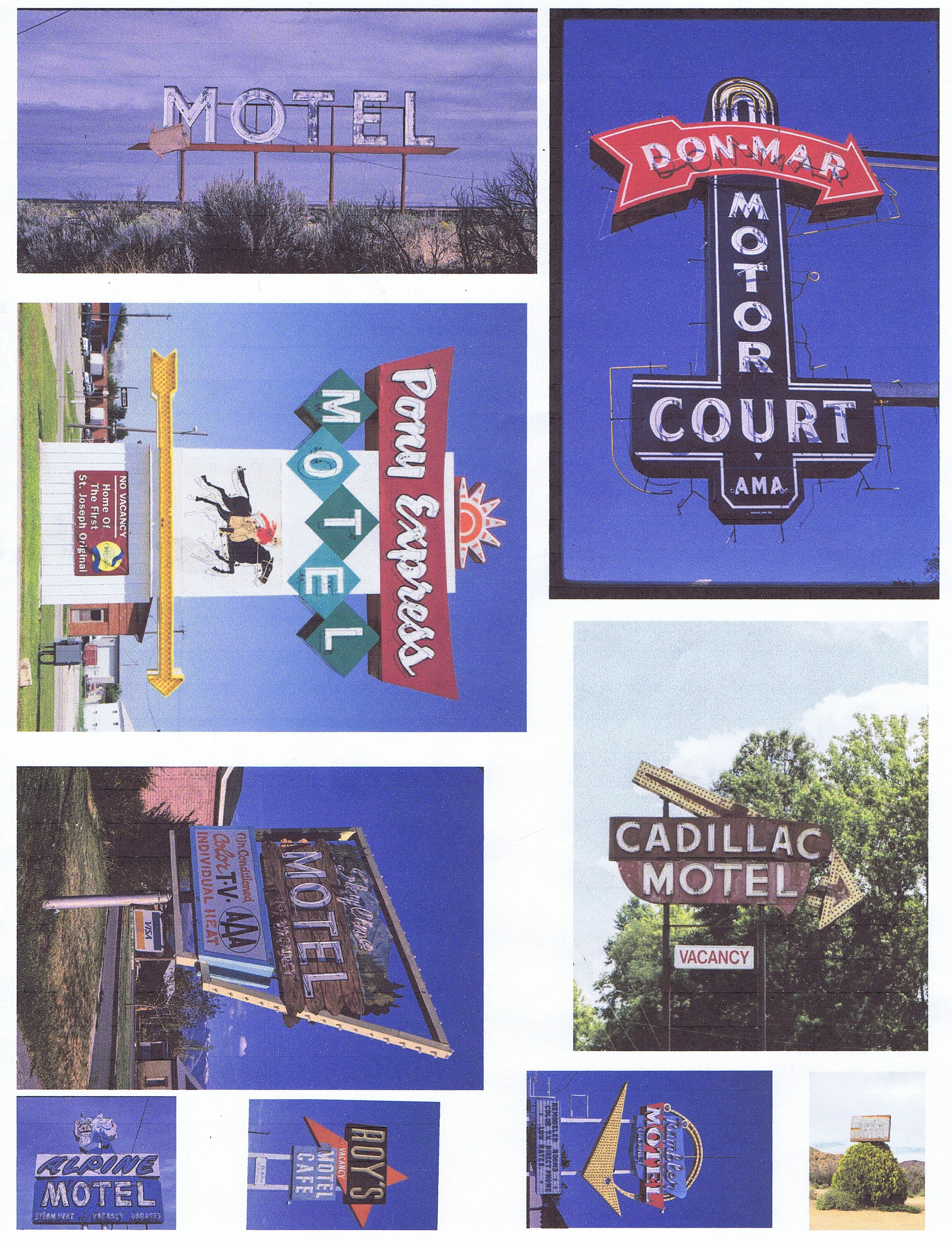 Digital Collage Sheet Motel Signs, Vintage Motel Signs, Vintage Travel ...