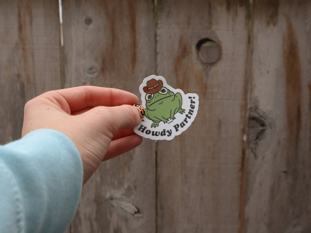 Frog in a Cowboy Hat Sticker Howdy Partner Frog Sticker - Etsy