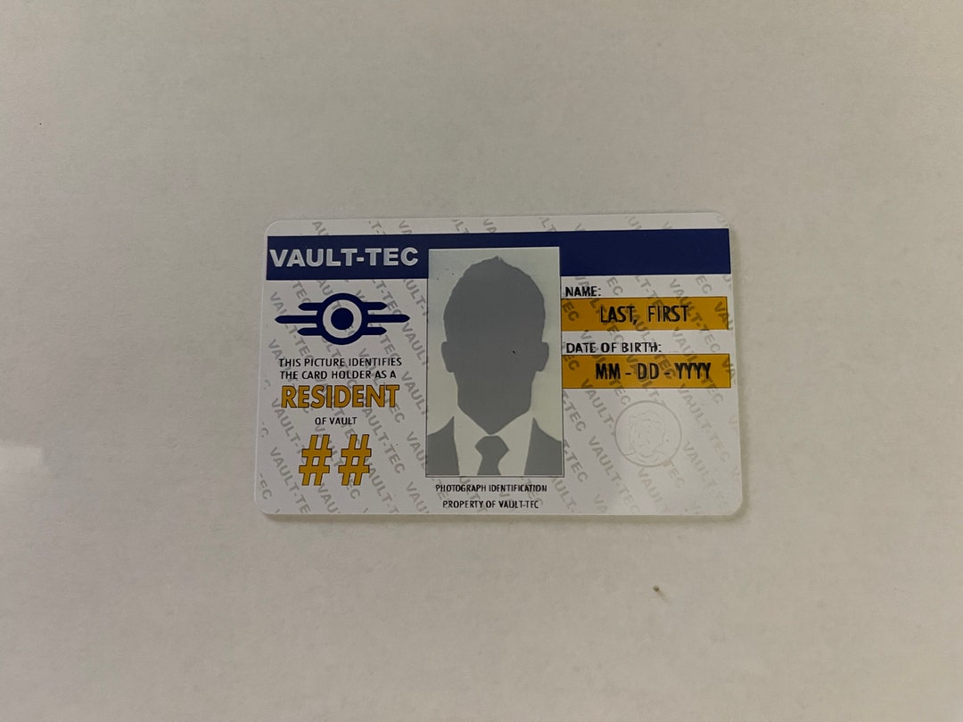 Vault-tec Vault Resident ID Card Cosplay Prop - Etsy