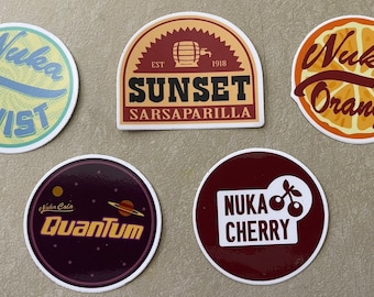 Fallout Nuka Bottle Cap Stickers Video Game Decorations Gaming Stickers ...