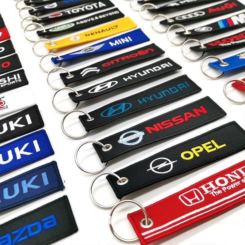 Car Keyring, Car Key Tags, Woven Car Keychain, Embroidery Keychain ...
