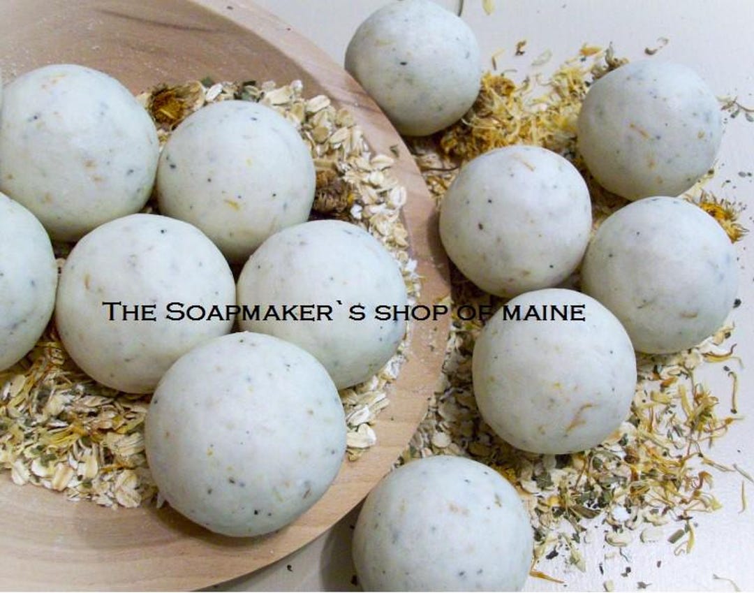 Tea Tree Goat Milk Oatmeal Soap Balls - Soap Balls - Ball Soap - Herbal ...
