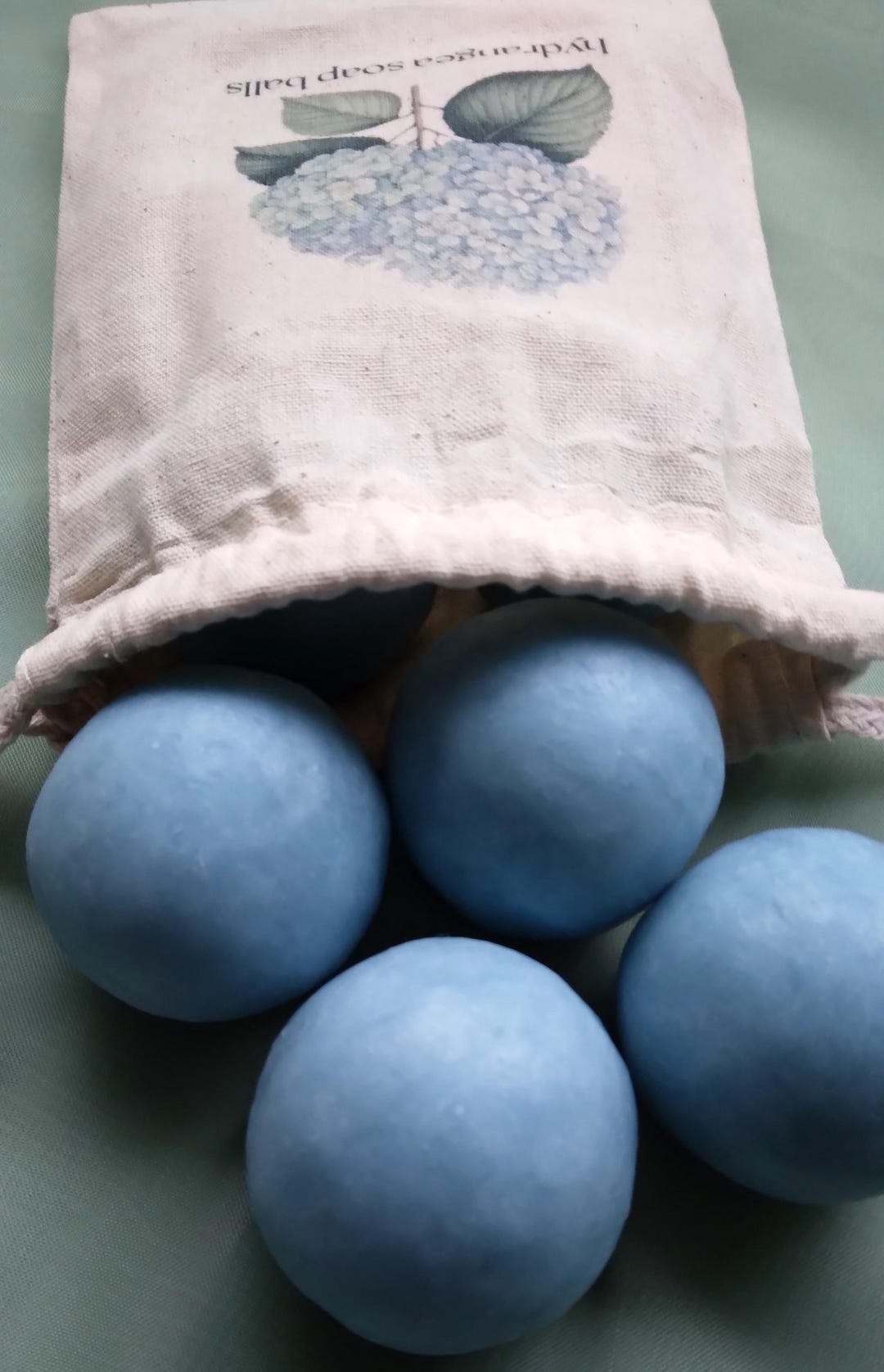 Hydrangea Soap Balls in Muslin Drawstring Bag Soap Balls Ball Soap Hydrangea Soap Balls Gift ...