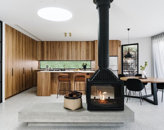 Concrete Fire Hearth 1.8m, Open Fire Stand, Fire Plinth, Fireplace ...