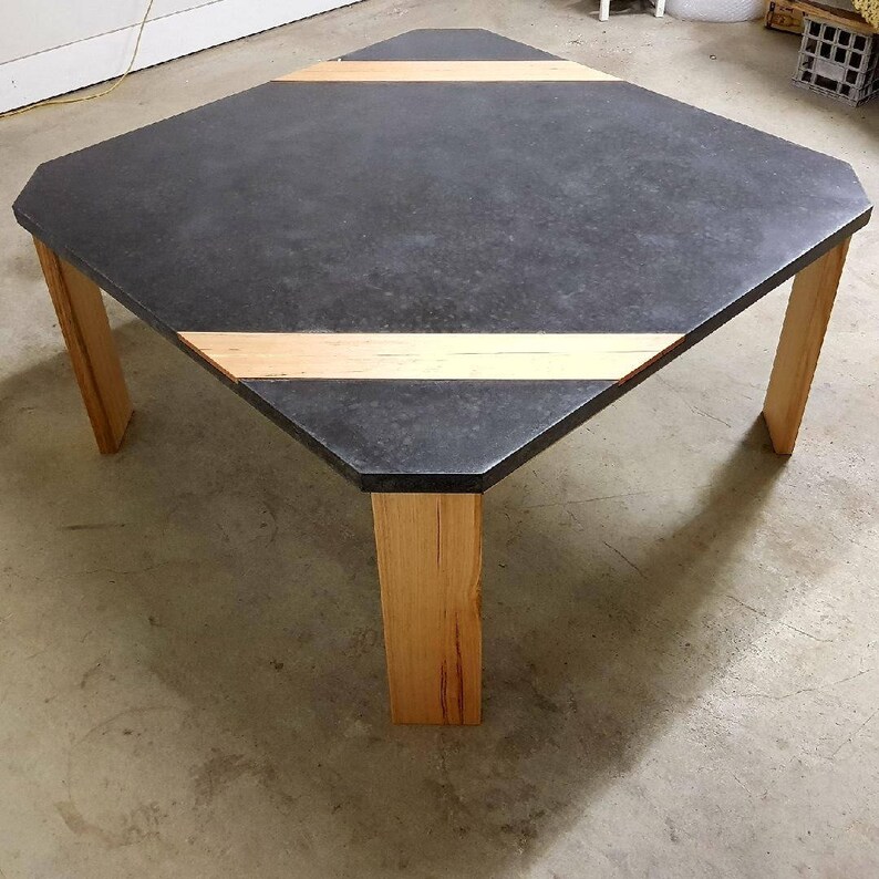 Square Concrete Dining Table Handmade, 8 Seater Bespoke Table With ...