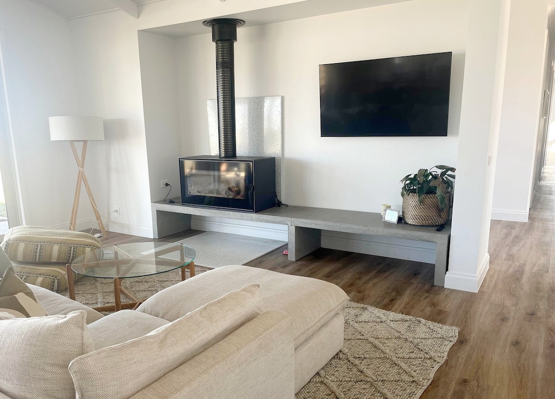 Concrete Fire Hearth, Plinth, Open Fire Stand. Handmade Polished ...