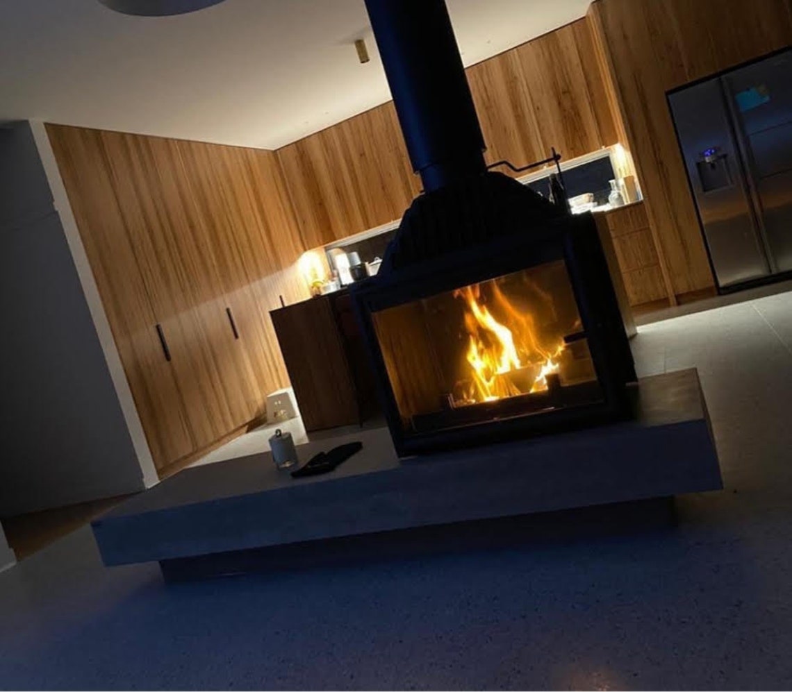 Concrete Hearth Bench, Open Fire Stand, Fire Hearth Plinth With ...