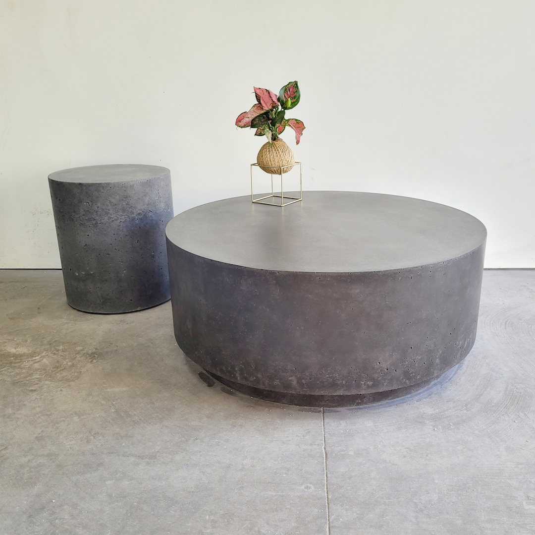 Round Concrete Coffee Table. 900mm Diameter Hand Made Floating Coffee ...