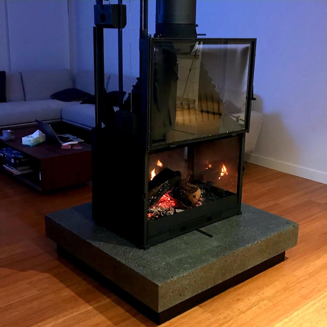 Concrete fire hearth 1.8m open fire stand fire plinth | Etsy