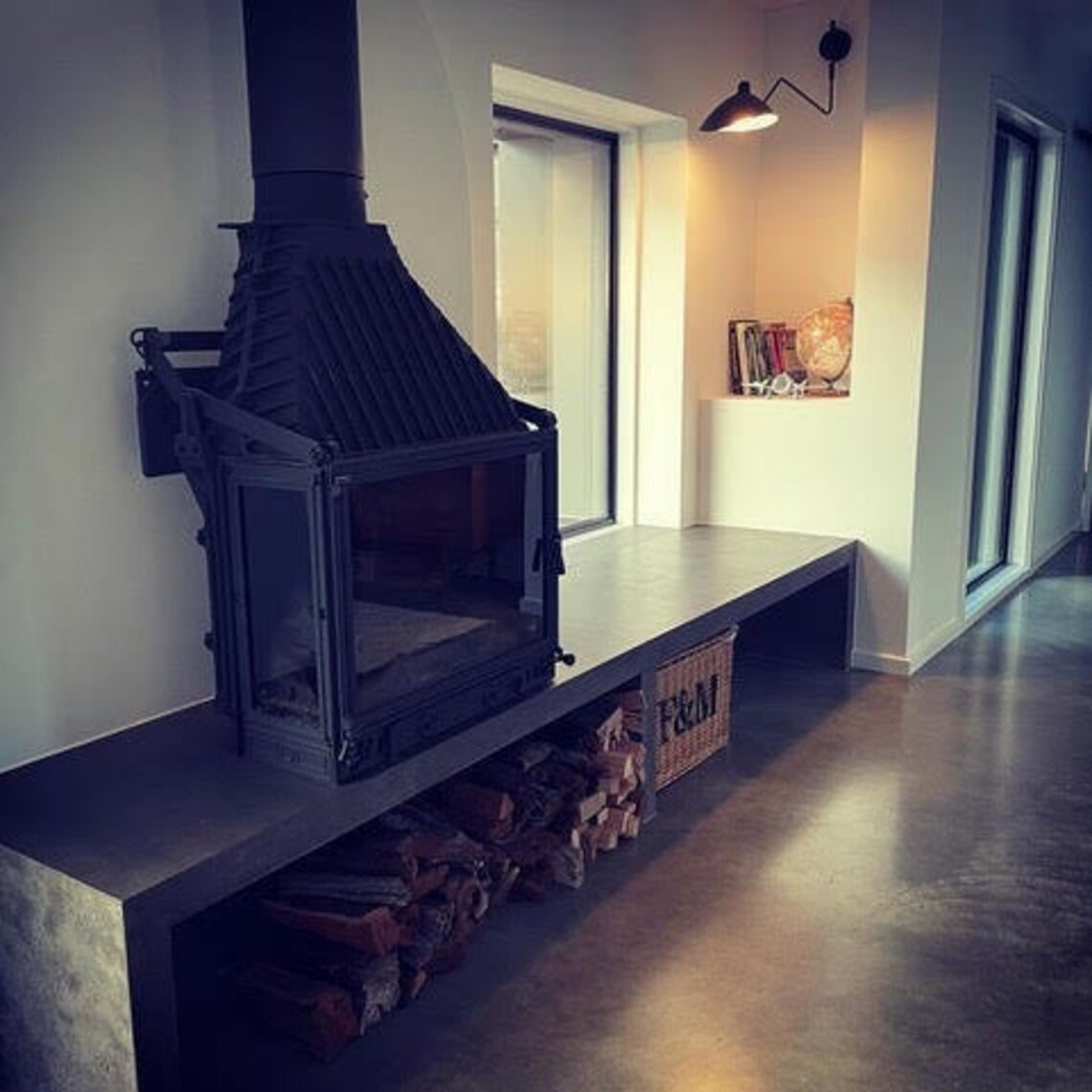 Concrete Fire Hearth, Plinth, Open Fire Stand. Handmade Polished ...