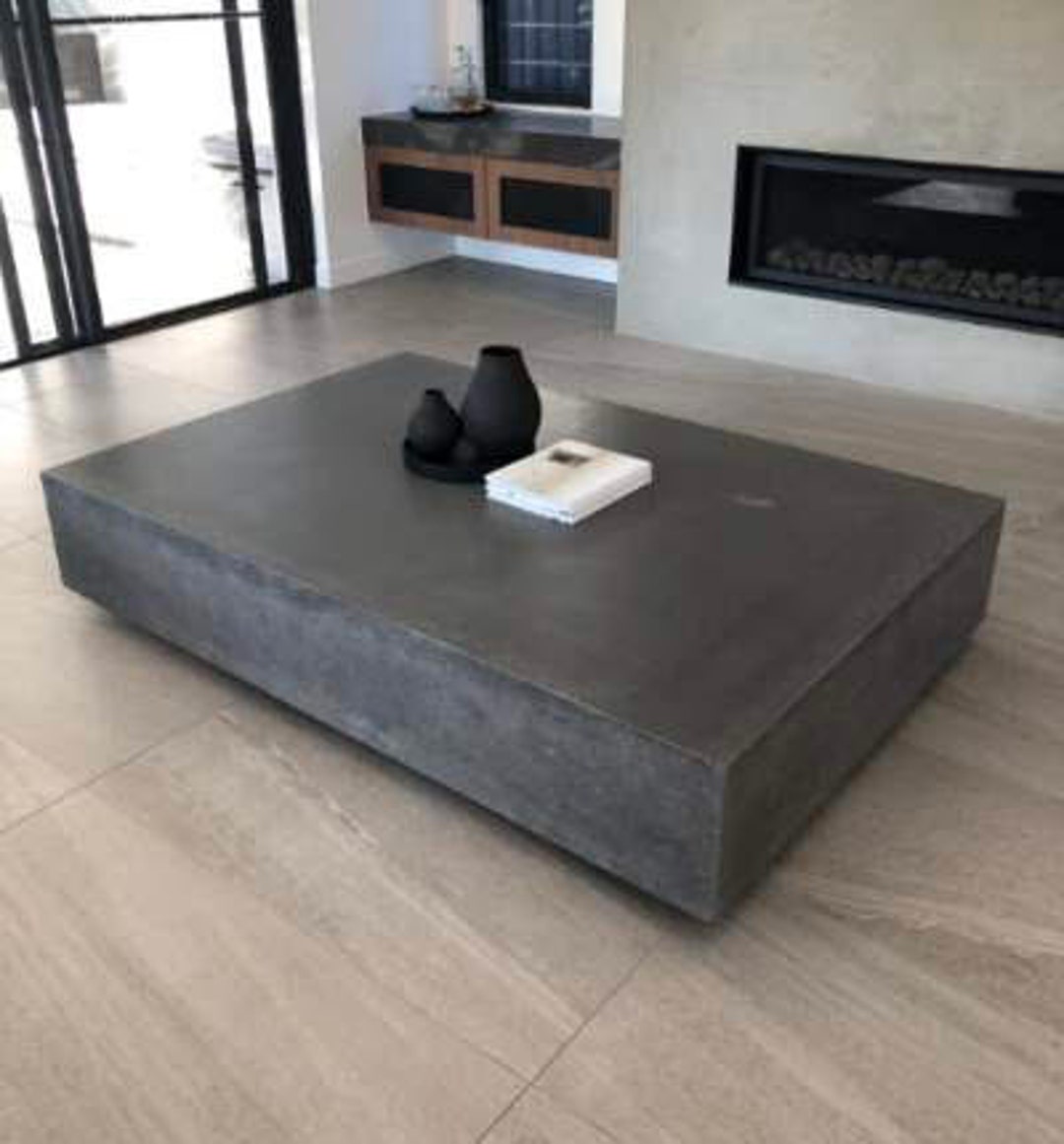 Large Concrete Coffee Table. 1.5 X 1m Hand Made Floating Coffee Table Bespoke Polished Concrete Coffee Table With Timber Base Etsy UK