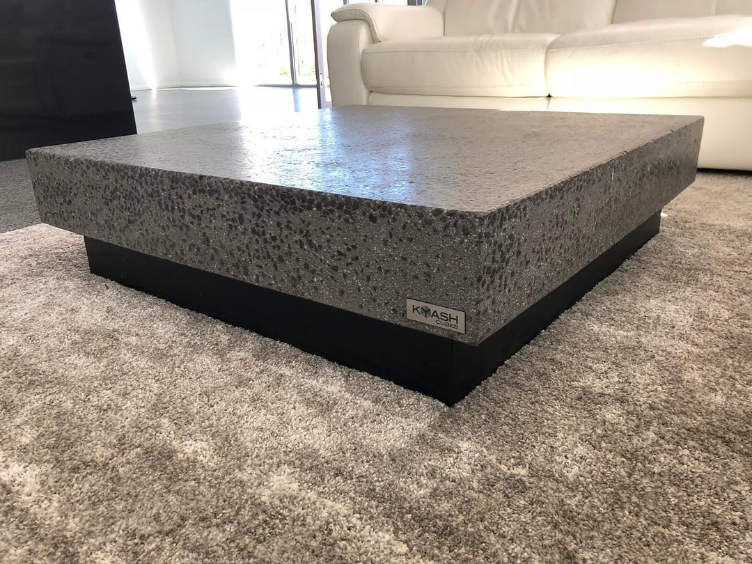 Concrete Coffee Table Exposed Aggregate 1 X 1m Modern, Bespoke Polished ...