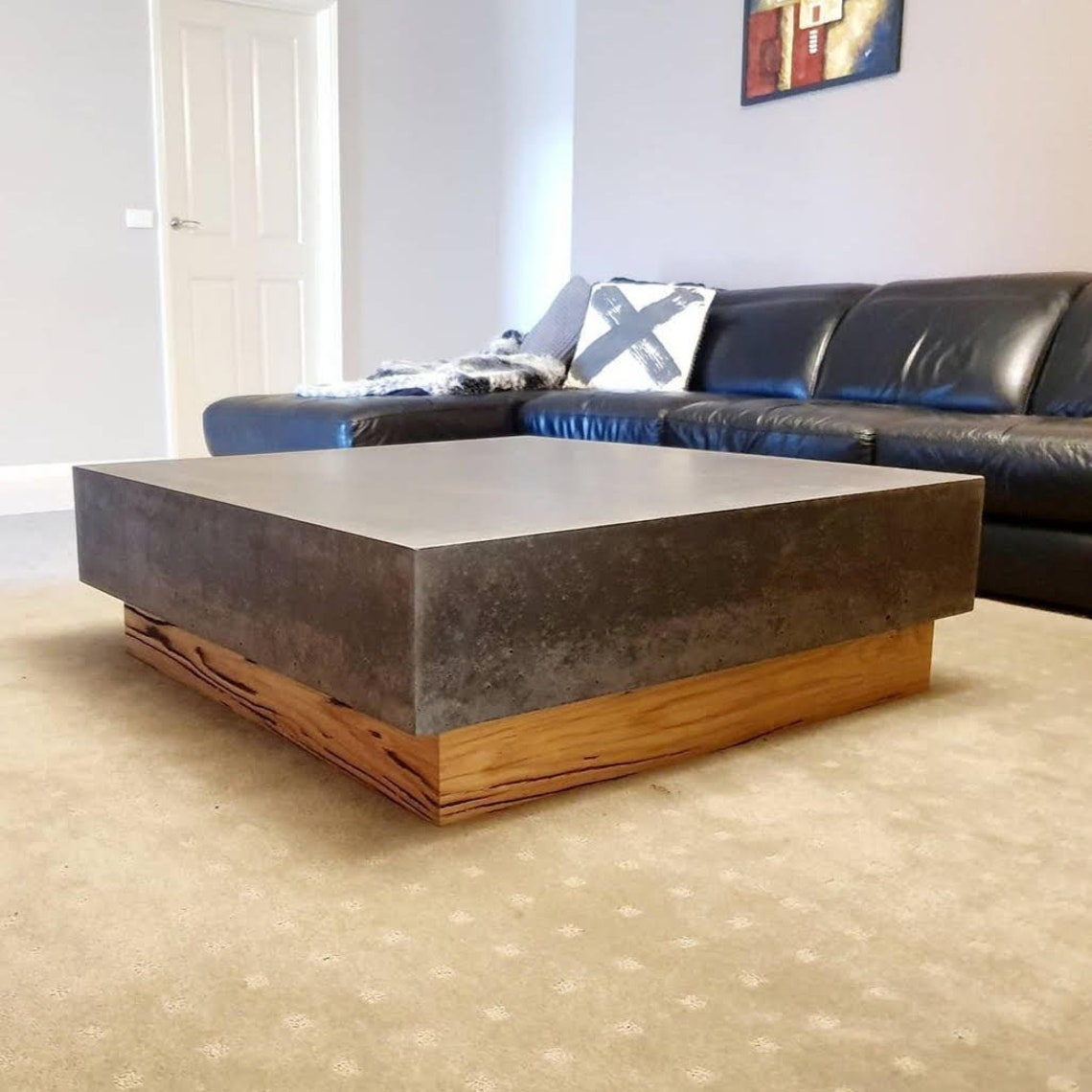 Large Concrete Coffee Table. 1.5 Rectangular Floating Coffee Table ...