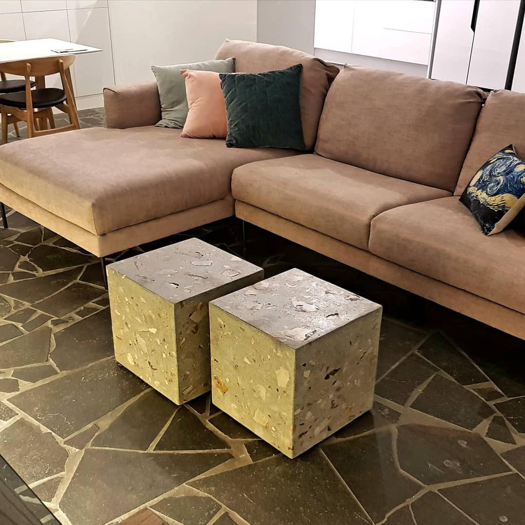 Concrete Outdoor Cube Seats or Stools, Fire Pit Seating - Unique Stone ...