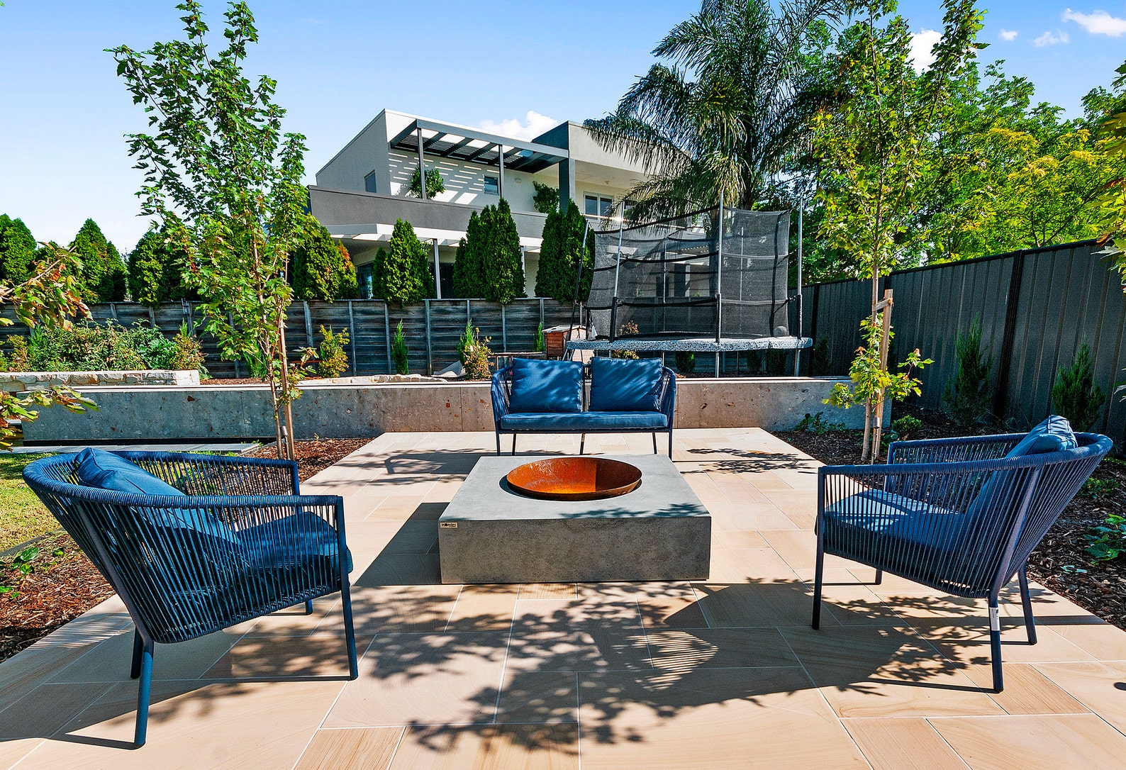 Large Square Concrete Fire Pit, Square Custom Handmade Real Charcoal ...