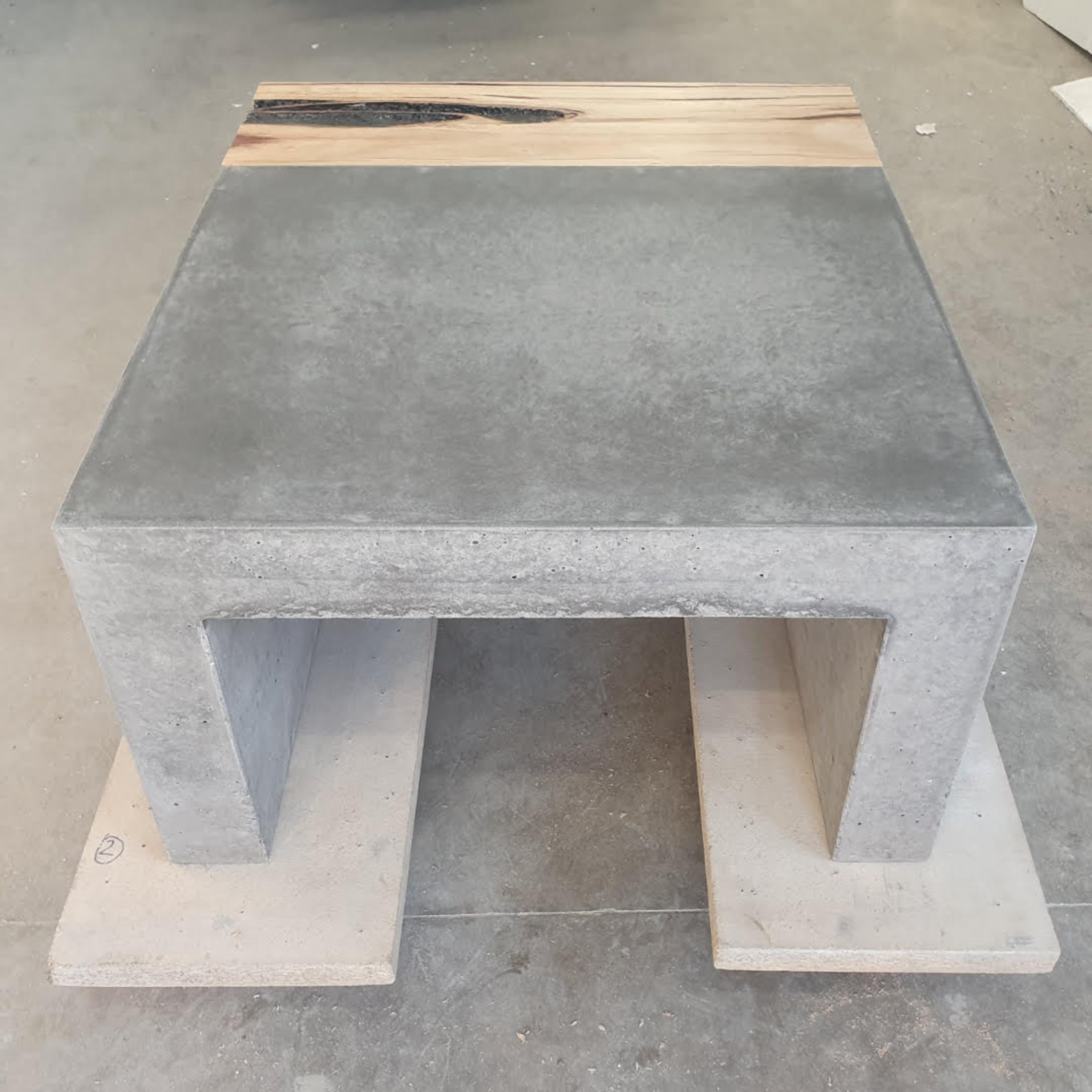 Concrete and Timber Handmade Bespoke Coffee Table. Concrete Furniture ...