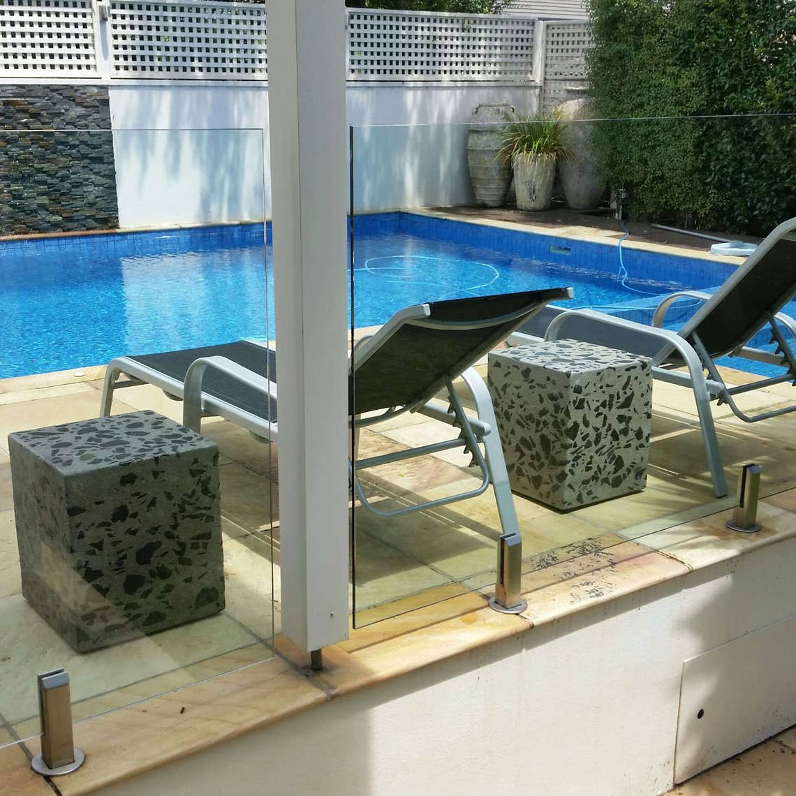 Concrete Outdoor Cube Seats or Stools, Fire Pit Seating - Unique Stone ...
