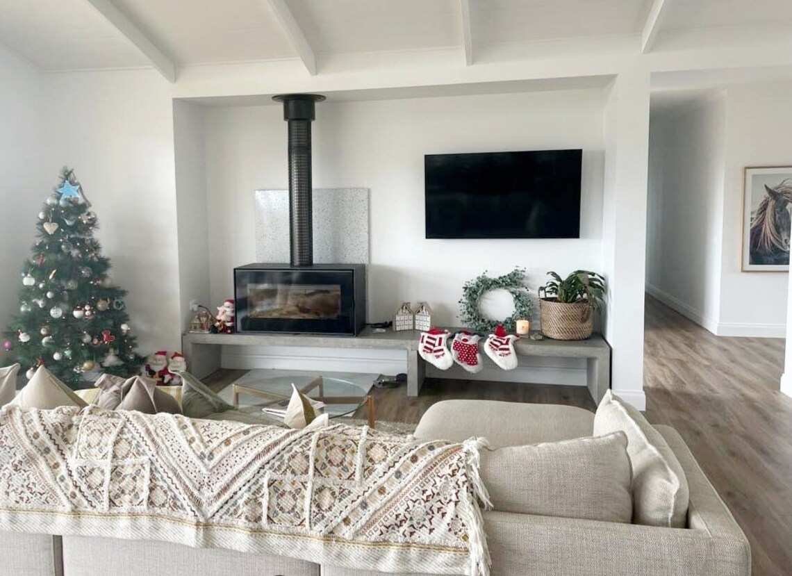 Concrete Fire Hearth, Plinth, Open Fire Stand. Handmade Polished ...