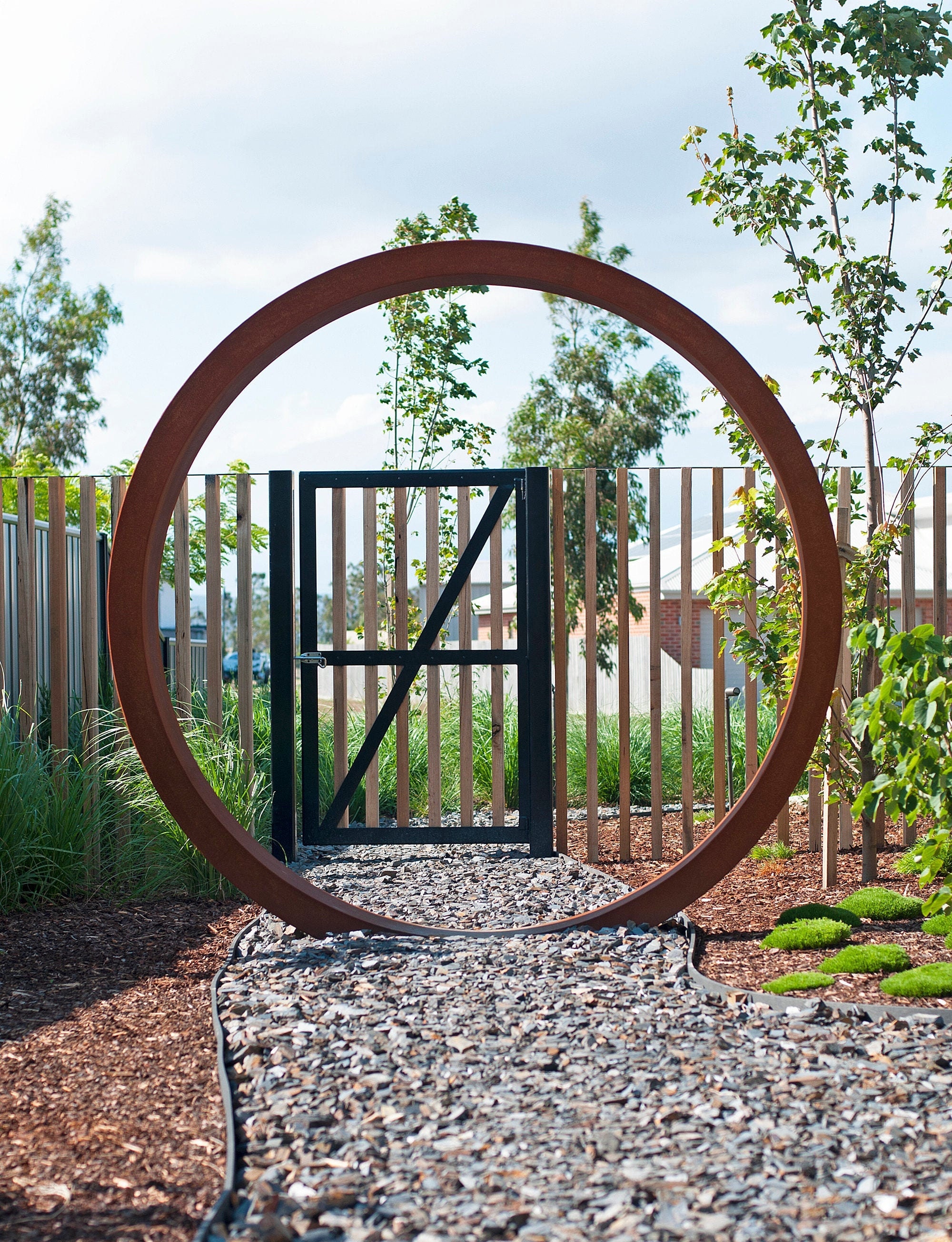 Corten Steel Moon Gate, Large Garden Sculpture, Landscape Art - Etsy ...