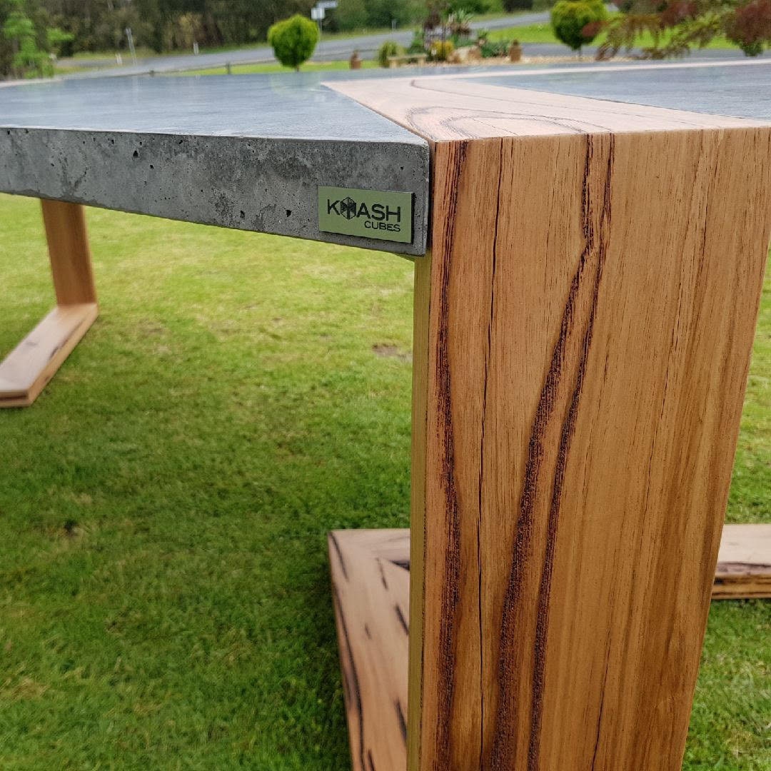 Bespoke, Handmade Custom Concrete Dining Table With Feature V Design ...