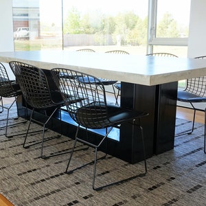 8 Seater, Square Concrete Dining Table 1.6m X 1.6m Bespoke With Steel ...