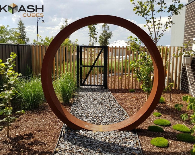 Corten Steel Moon Gate Huge 2.1m Diameter Landscape Design - Etsy