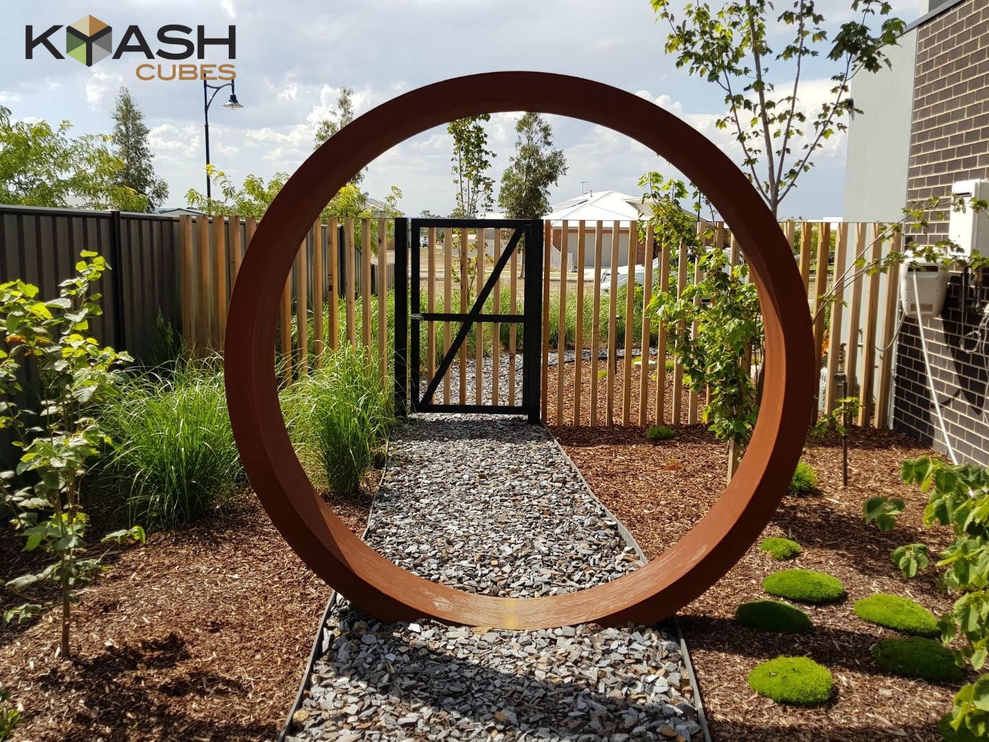 Corten Steel Moon Gate, Huge 2.1m Diameter Landscape Design Piece ...