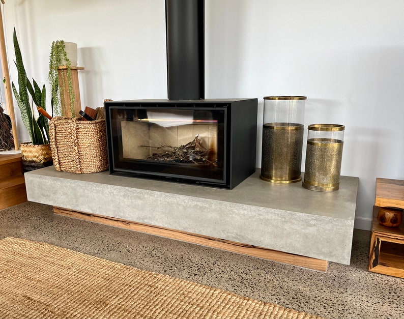 Concrete Hearth Bench, Open Fire Stand, Fire Hearth Plinth With ...