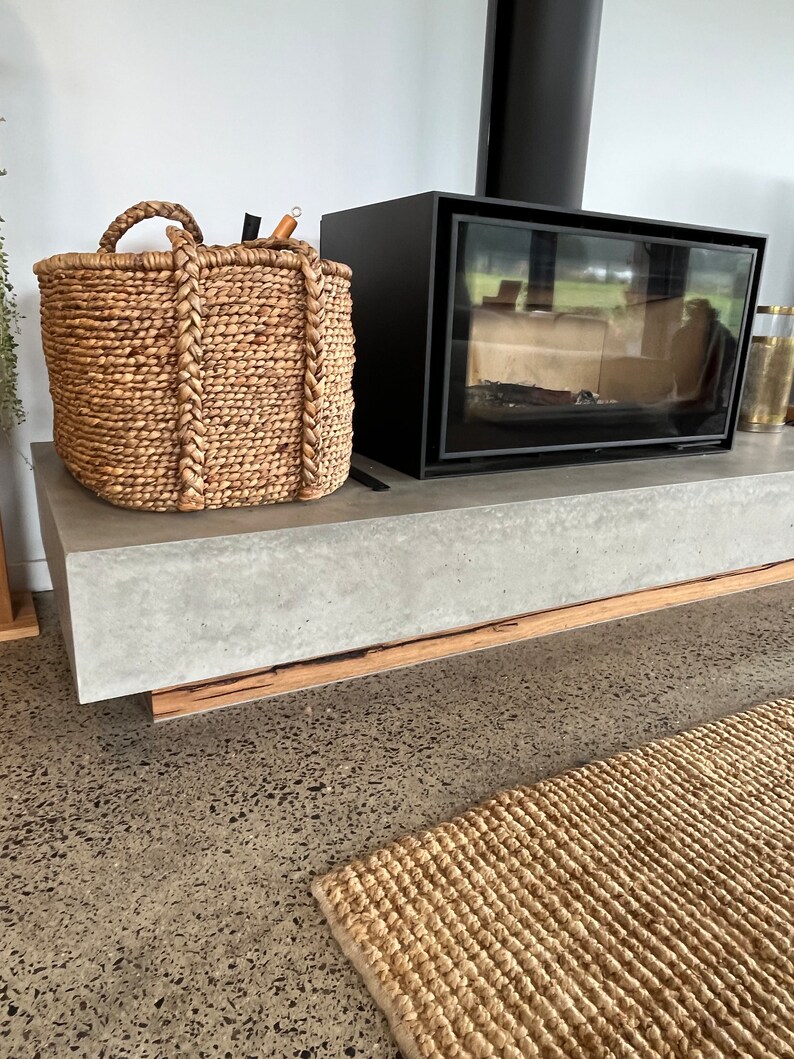 Concrete Hearth Bench, Open Fire Stand, Fire Hearth Plinth With ...