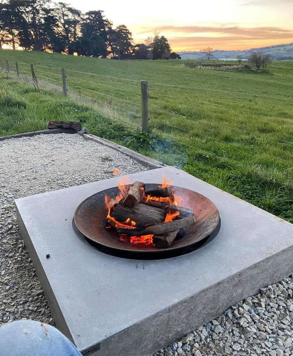 Large Square Concrete Fire Pit Square Custom Handmade Real - Etsy Australia