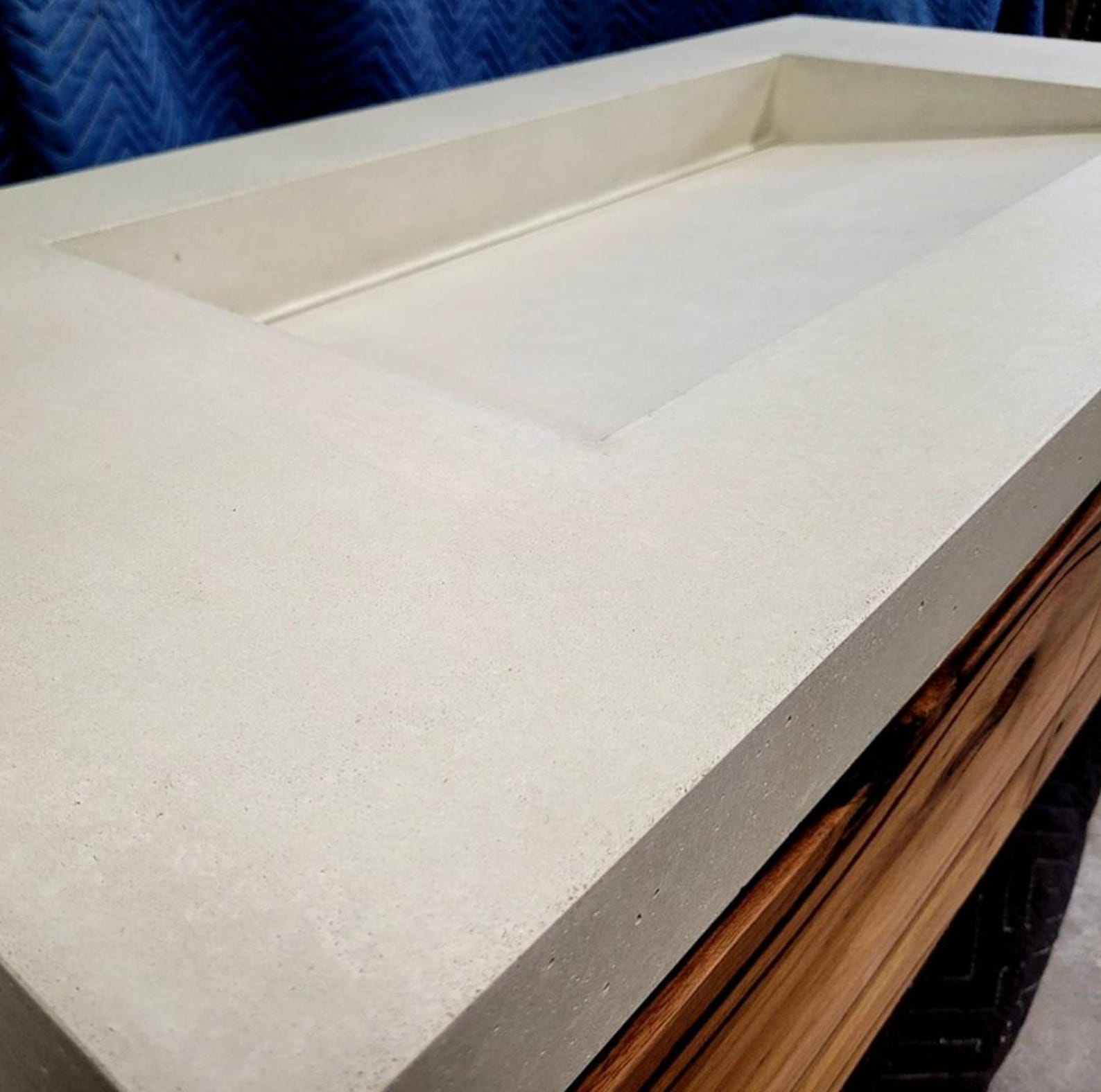 Floating Polished Concrete Vanity, Round Basin Custom Handmade Real ...
