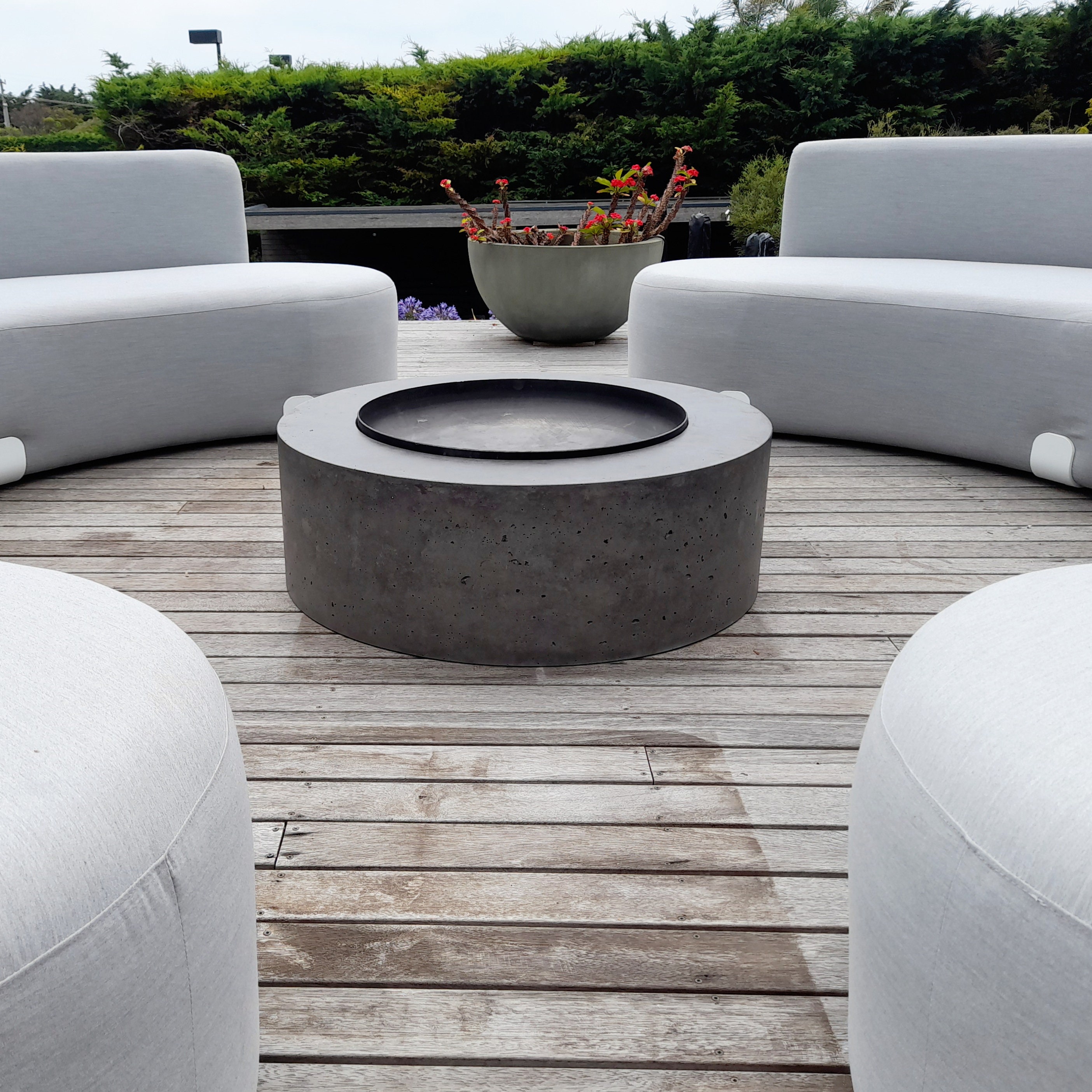 Large Square Concrete Fire Pit, Square Custom Handmade Real Charcoal ...