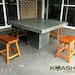 8 Seater, Square Concrete Dining Table 1.6m X 1.6m Bespoke With Steel ...