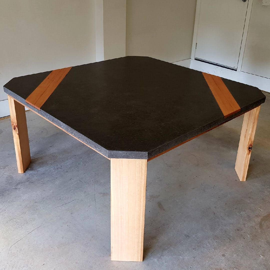 Square Concrete Dining Table Handmade, 8 Seater Bespoke Table With ...