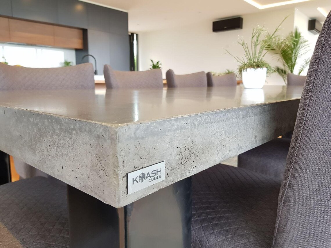 3m 12 Seater Real Concrete Dining Table With Steel Base. - Etsy Canada