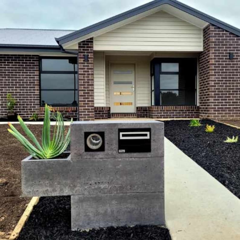 Concrete Letterbox, Custom 3 Piece Unique Handmade Letterbox With ...