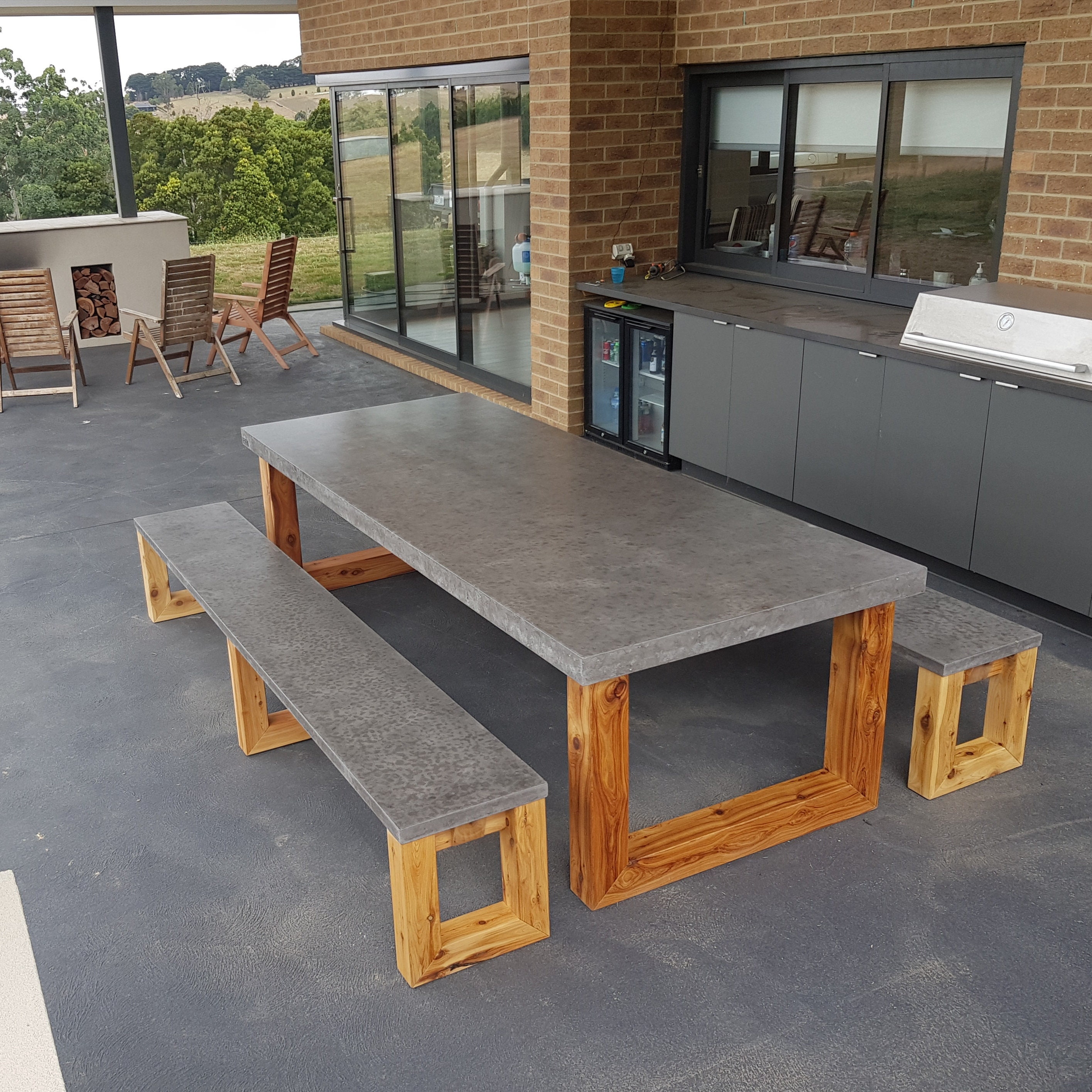 2.7m 8 to 10 Seater Bespoke Polished Concrete Dining Table With Custom ...