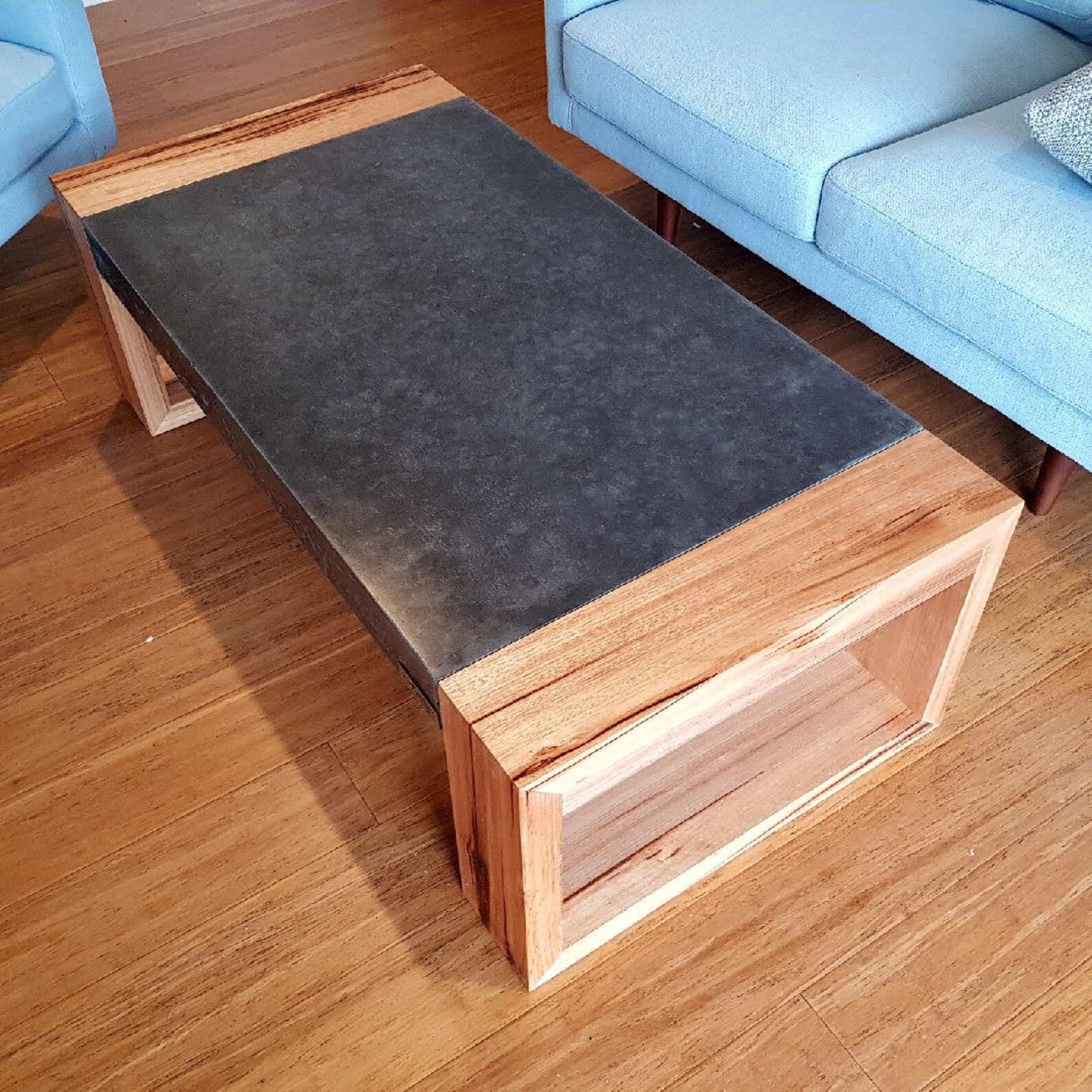 Concrete and Timber Coffee Table 1.2 X 600mm, Vic Ash Hardwood Unique ...