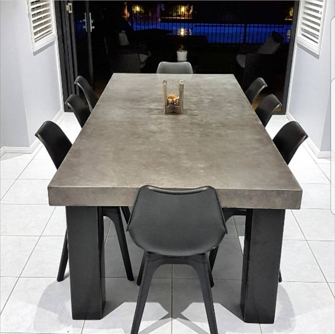 Polished Concrete Square Coffee Table Steel 4 Post Base 1m X - Etsy